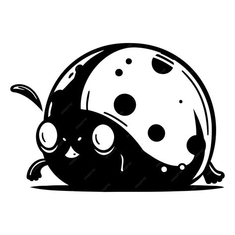 Карикатурная ледибуг изолирована на белом фоне Векторная иллюстрация Премиум векторы