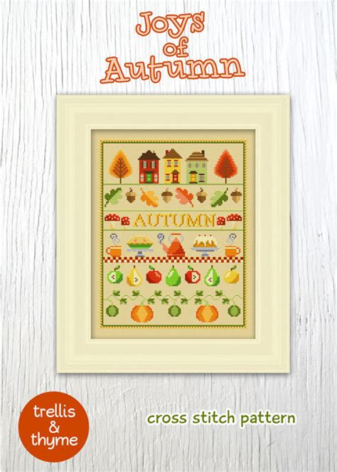 PDF Pattern Joys Of Autumn Cross Stitch Pattern Autumn Etsy