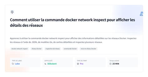 Comment Utiliser La Commande Docker Network Inspect Pour Afficher Les Détails Des Réseaux Labex