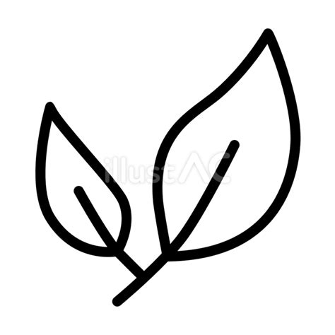黒系1色の葉アイコンイラスト No 24509189｜無料イラスト・フリー素材なら「イラストac」