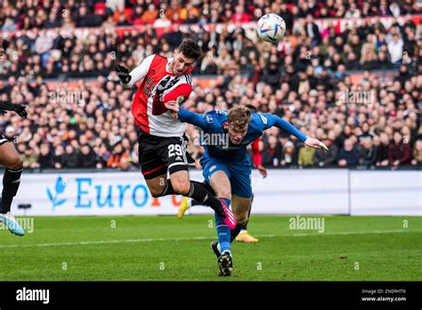 Rotterdam Santiago Gimenez Of Feyenoord Jarrad Branthwaite Of Psv