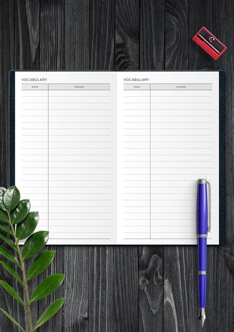 Download Printable Vocabulary And Definitions Template Pdf