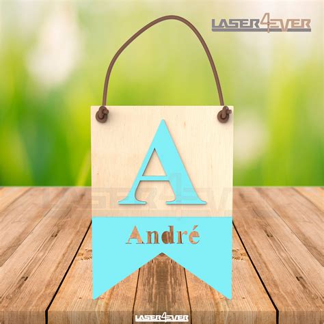 Placa Inicial Colorida Nome André Laser ever Corte e Gravação a Laser