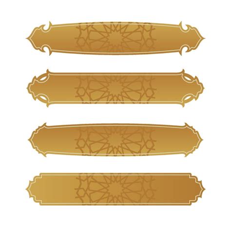 Set Of Islamic Ribbon Banner For Arabic Text 19852137 Vector Art At
