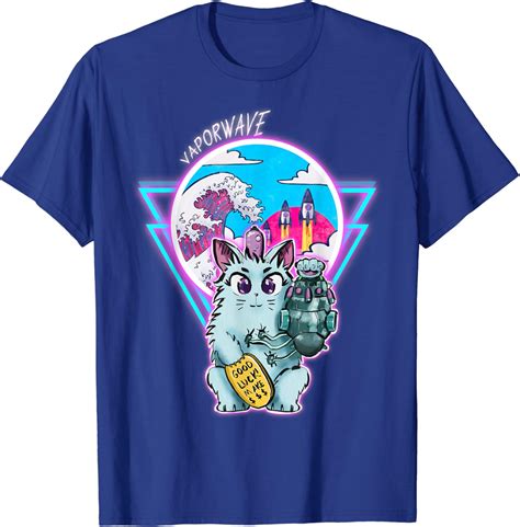 Maneki Neko Cyberpunk Cat With Vapor Wave Style T Shirt