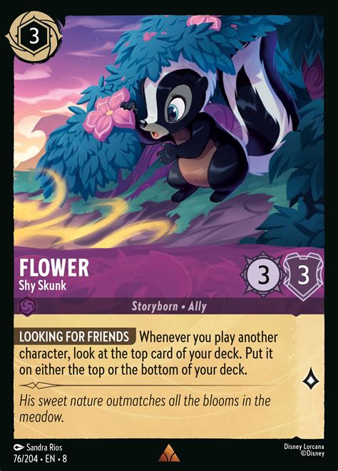 Flower Shy Skunk Lorcana Card