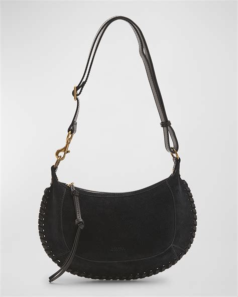 Isabel Marant Oskan Moon Studded Suede Shoulder Bag Neiman Marcus