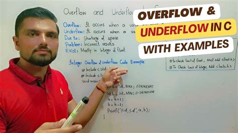Overflow And Underflow In C Hindi Difference And Examples Lec 29