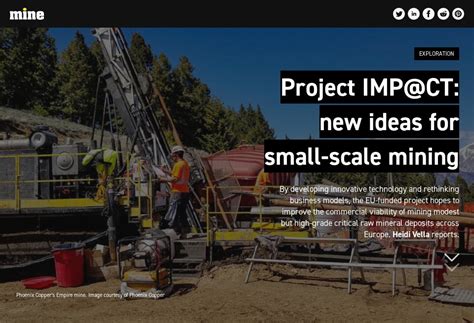 Project Impct New Ideas For Small Scale Mining Mine Issue 86