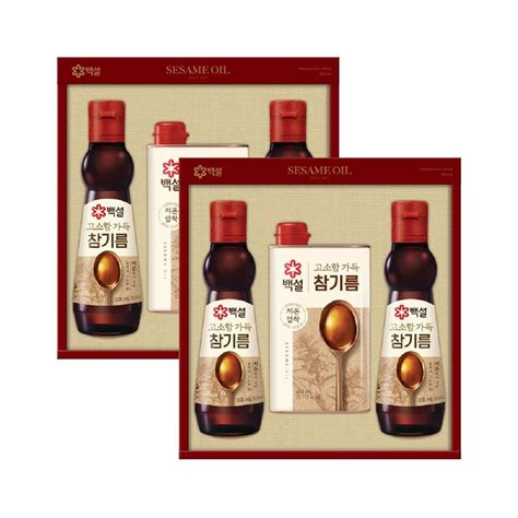 [cj 선물세트] 백설 고소한 참기름 2호 2개 쇼핑백포함 홈플러스 택배배송