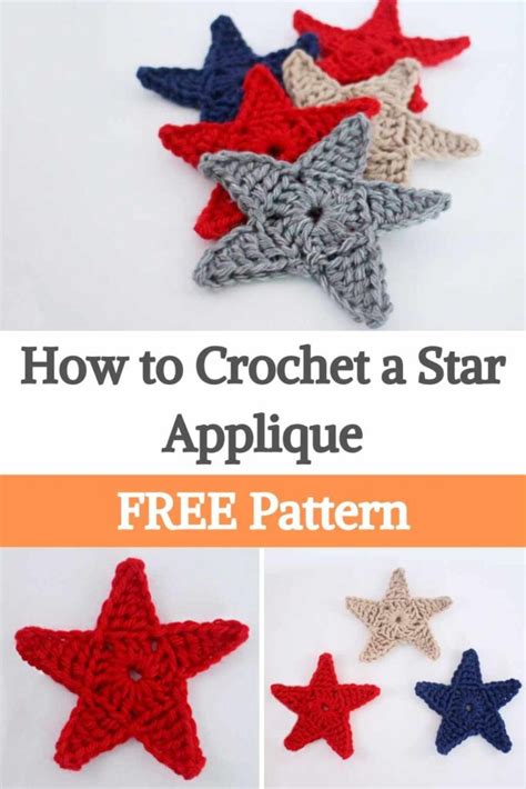 How To Crochet A Star Applique Free Pattern
