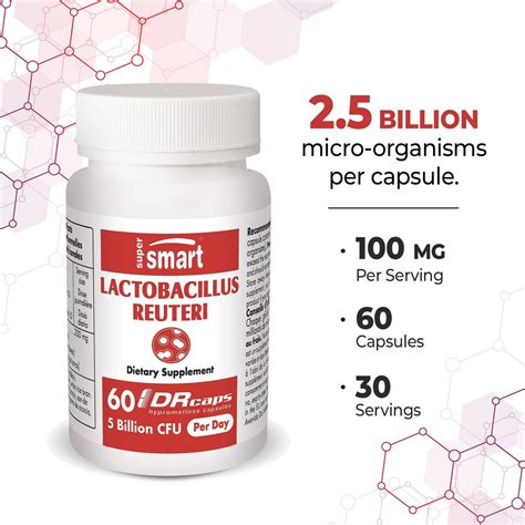 Supersmart Lactobacillus Reuteri Probiotic Strain 5 Billion