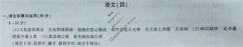 2023年名校之约·中考导向总复习模拟样卷四4语文答案 考不凡