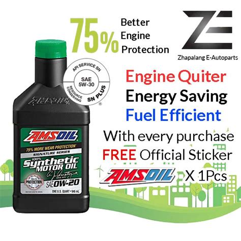 Amsoil 0w20 Signature Series Fully Synthetic Engine Oil 1Qt. (0.946ml ...