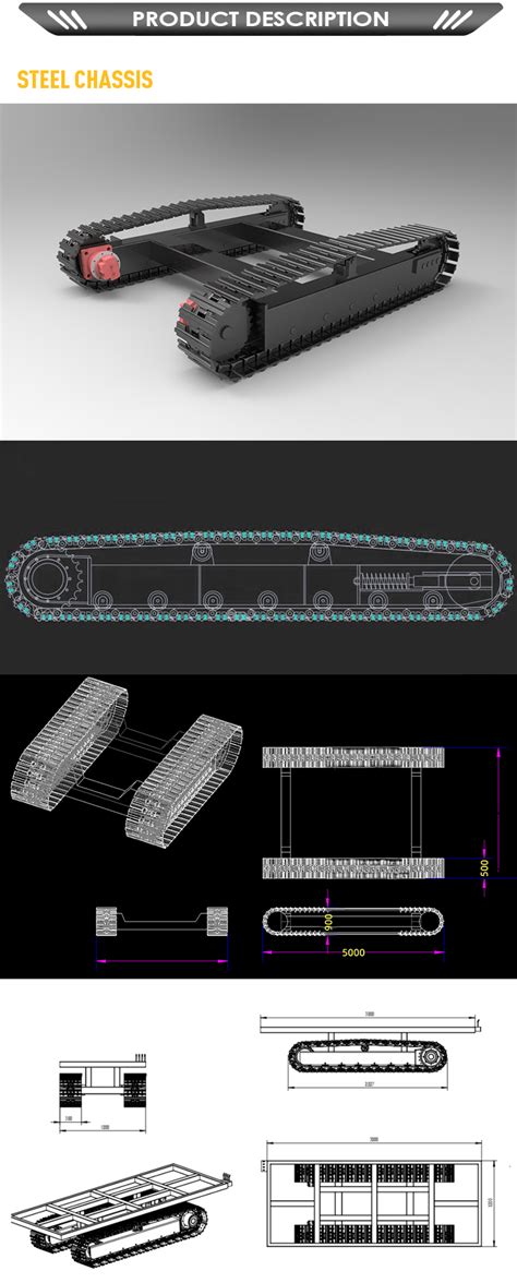 Adjustable Size Rubber Track Undercarriage Chassis Engineering Version