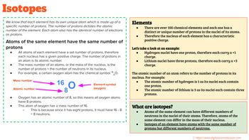 Isotopes Atoms Protons Elements By Digital Science Lesson TPT