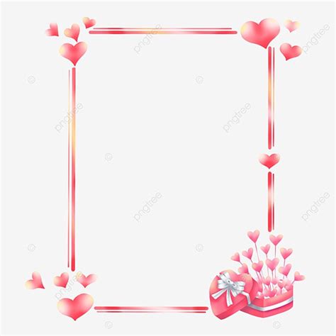 만화 사랑 선물 일러스트 상자 테두리 발렌타인 데이 고백의 날 사랑 Png 일러스트 및 Psd 이미지 무료 다운로드
