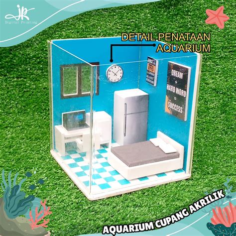 Jual AQUARIUM MINI Akuarium Soliter Mini Kamar Kos Ruangan Ikan Cupang