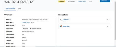 Elastic Agent Showing Unhealthy With Windows System Endpoint Security