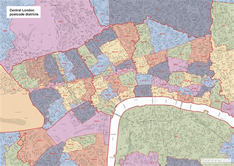 London W Wc Ec Postcode Districts Detailed Map Previe Vrogue Co