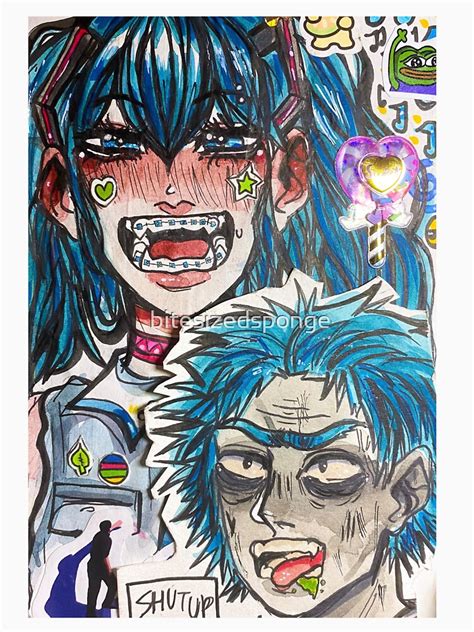 Hatsune Miku Rick Sanchez Traditional Drawing T Shirt By