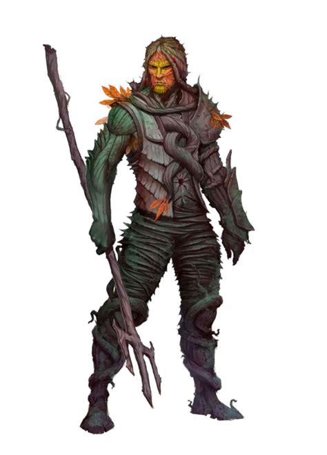 Male Leshy Driud Trident Pathfinder 2e Pfrpg Pfsrd Dnd Dandd 35 4e 5e