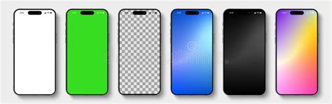 Smartphone Mockup Set 3d Mobile Phones Device Front View For Ui Ux