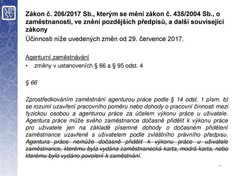 Informace o novelách zákona č 435 2004 Sb ppt stáhnout