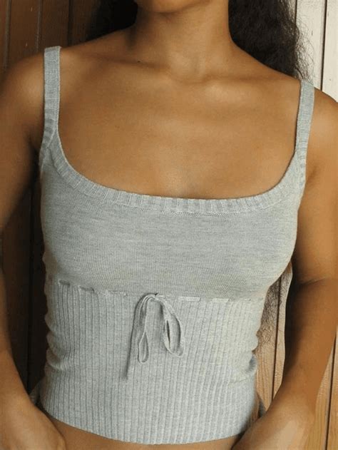 2024 Patchwork Halter Crop Cami Top Gray S In Cami Tops Online Store