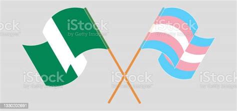 나이지리아와 트랜스젠더 자부심의 교차하고 흔들리는 깃발 0명에 대한 스톡 벡터 아트 및 기타 이미지 0명 공동체 기