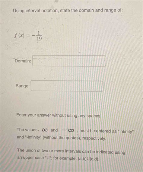solved using interval notation state the domain and range of f x