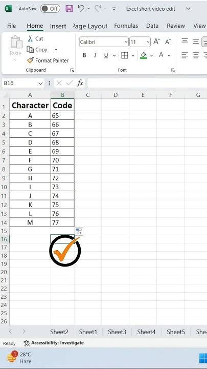 Find Character Code In Excel 😊 Excel Exceltips Exceltricks Excelformula Shorts Ytshorts
