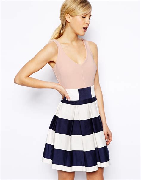 Lyst Asos Stripe Skirt Skater Dress