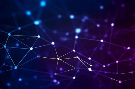 Premium Ai Image Network Connection Abstract Image Concept On The Blue Background With Lights