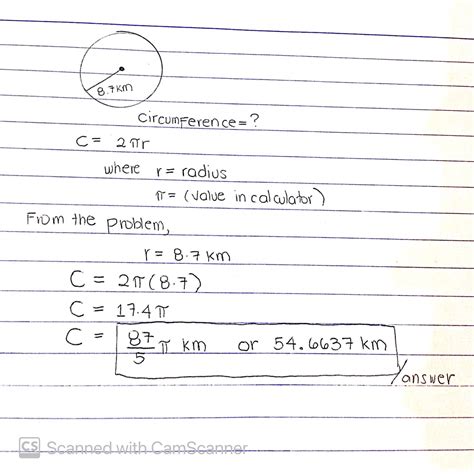 Solved Please Show Me How The Find The Circumference Of Each Circle Using Course Hero