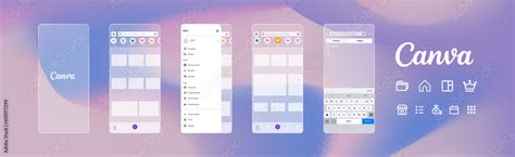 Canva Set Canva Screen Social Media And Social Network Interface
