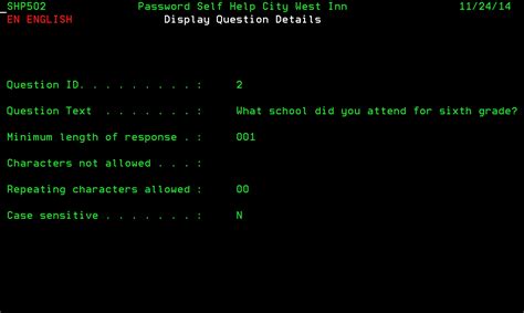 display question details shp502