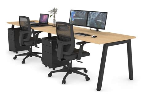 Quadro 2 Person Run Office Workstation 1800l X 800w With Cable Scallop