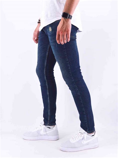 Jeans Skinny Homme Bleu Brut Mode Urbaine 3490€