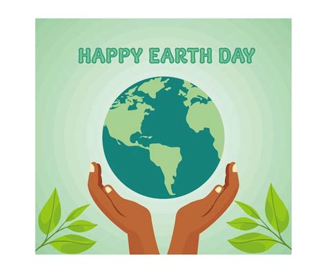 Feliz Dia Da Terra Mãos Africanas Segurando Globo Terra Dia Da Terra