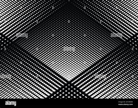 Matrix Grid Mesh Pattern Of Intersecting Irregular Dynamic Lines Trellis Lattice Grating