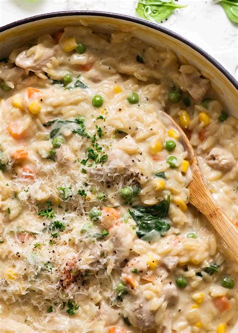 Quick Chicken And Vegetable Risoni Recipe Orzo Recipetin Eats