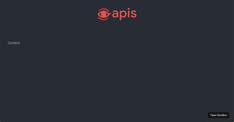 Apis Playground Codesandbox