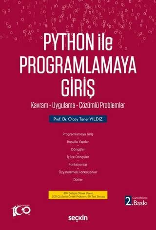 Python Le Programlamaya Giri Kavram Uygulama Z Ml Problemler