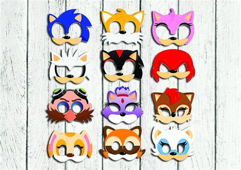 Sonic Masks Sonic Printables Sonic Party Costume Sonic Sonic