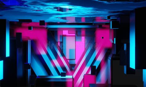 Cyberpunk Gaming Wallpaper Background 3d Illustration Rendering
