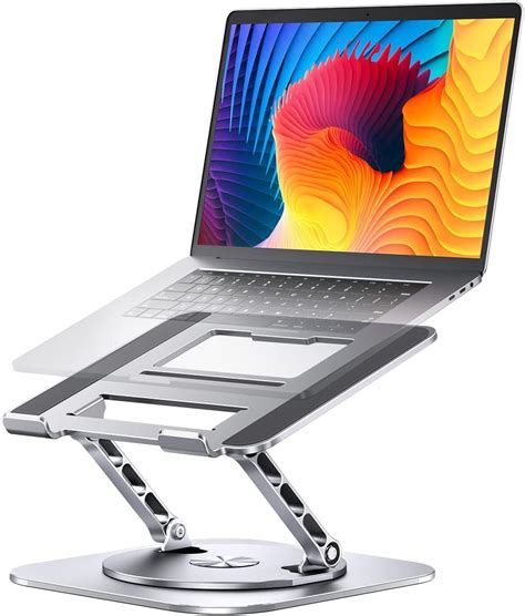 AOEVI Soporte ajustable para computadora con base giratoria de elevador ergonómico plegable