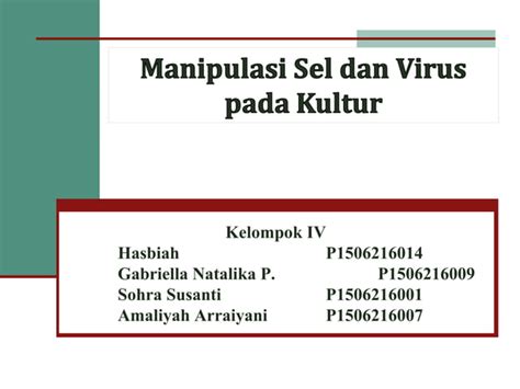 Manipulasi Sel Pada Kultur PPT