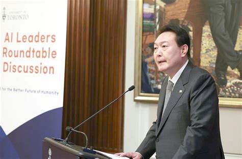 윤 대통령 세계적 석학들과 인공지능 미래를 논하다 토론토大에서 한 캐나다 상호 Ai 시너지 강조