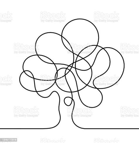 Arbre Abstrait Comme Dessin Au Trait Sur Fond Blanc Vecteurs Libres De